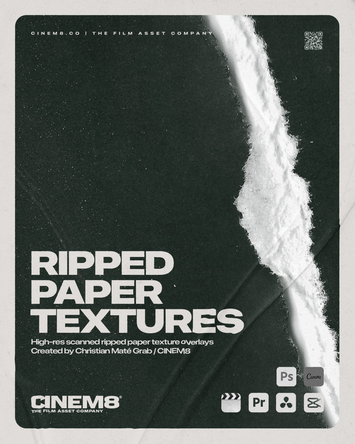 Ripped Paper Texture Overlays for Photoshop & Video Editing