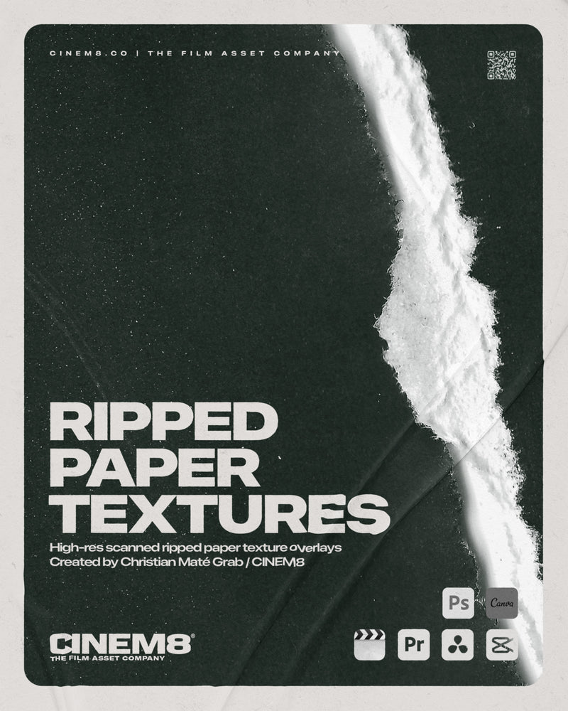 Ripped Paper Texture Overlays for Photoshop & Video Editing